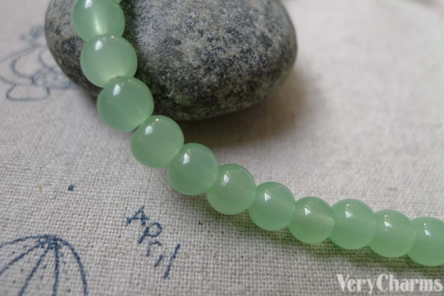 One Strand (50 Pcs) Crystal Glass Green Round Beads 6mm A6153 - Etsy