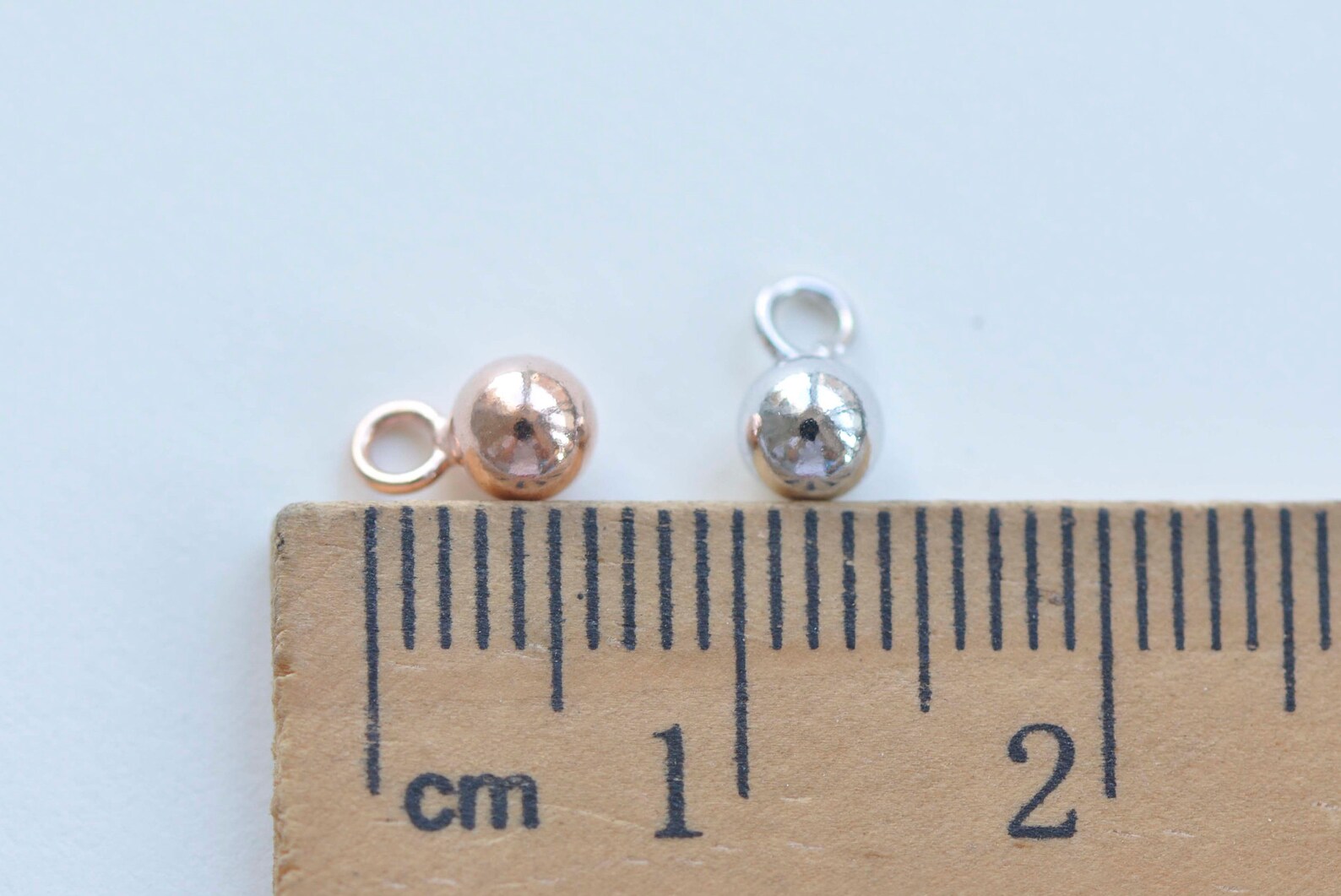 2 pcs 925 Sterling Silver Round Ball Charms Pendants | Etsy