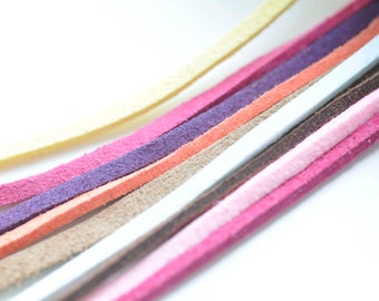 10 Meters of Square Green Suede Faux Leather Ribbon Cords | Etsy