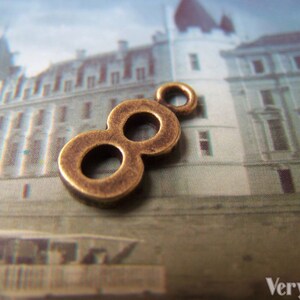 20 Pcs Antique Bronze Arabic Figure Number 8 Eight Charms 7x15mm A1773 ...