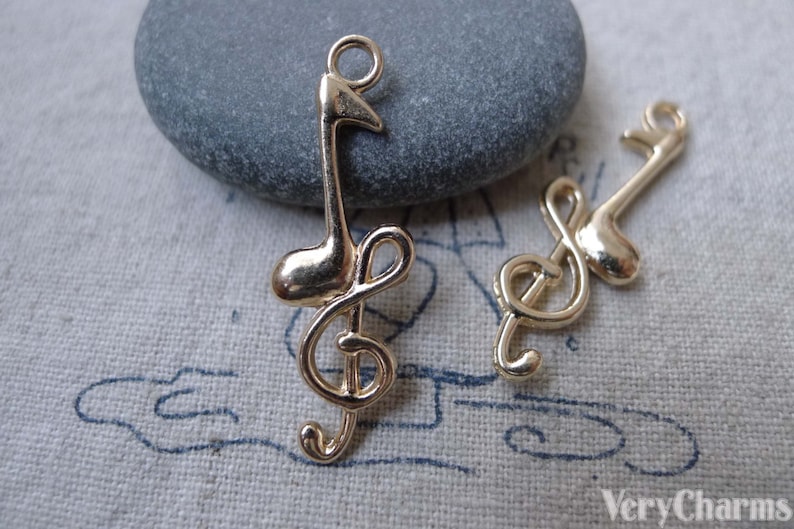 20 Pcs of KC Gold Tone Lovely Music Note Charms 10x32mm A7591 - Etsy