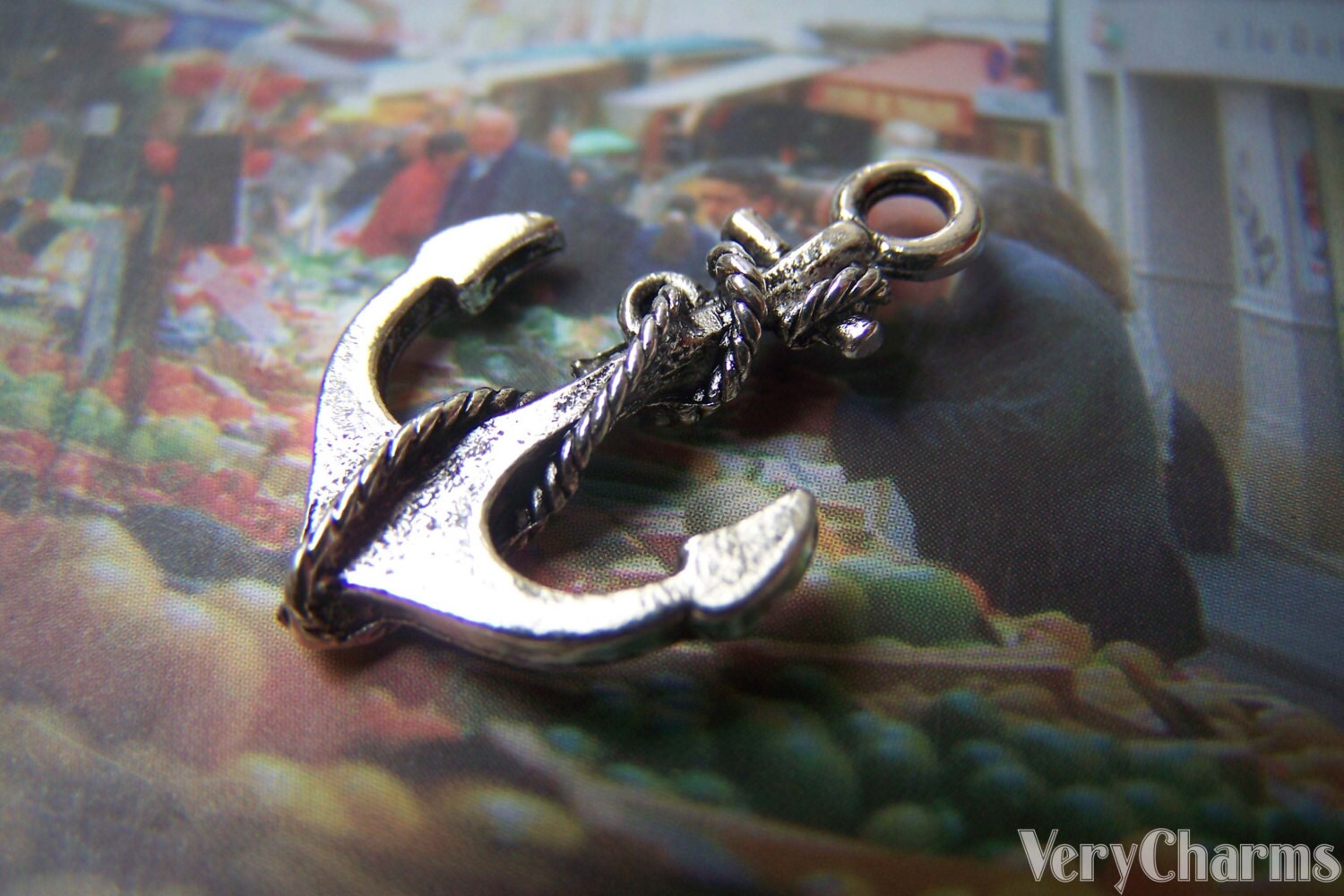 Silver Anchor Small Coiled Anchor Charms Antique Silver | Etsy