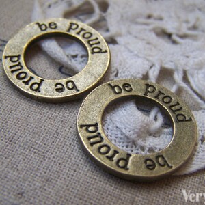 Antique Bronze Monogram Message Ring Circle Charms 22mm Double - Etsy