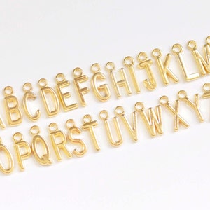 Shiny Gold Small Alphabet Letter Tags Initial Charms A-Z Size 6x16mm - Etsy