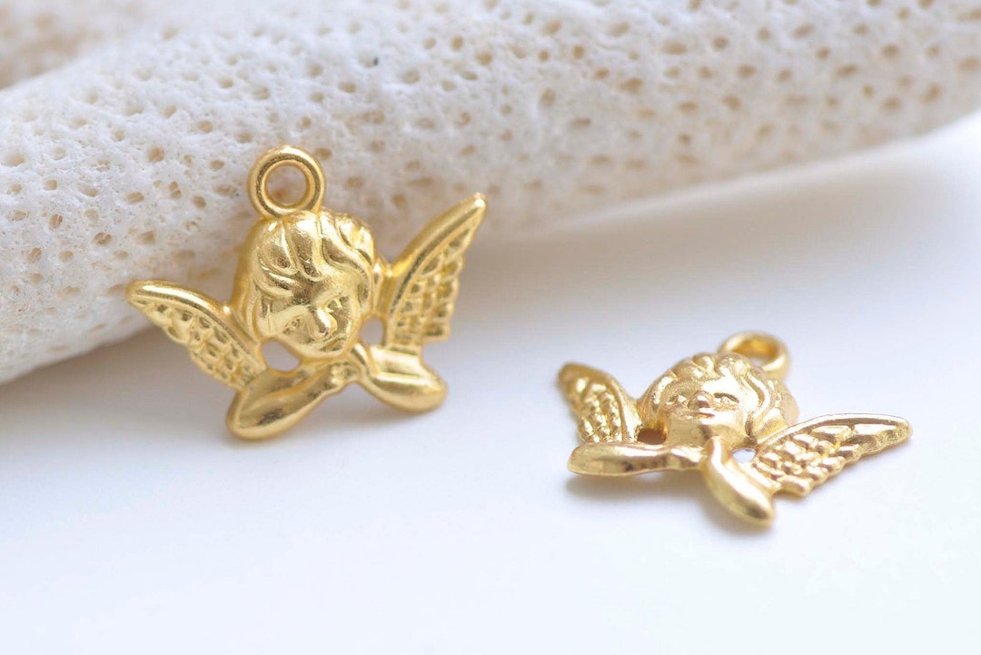 20 Pcs Shiny Gold Lovely Angel Charms Pendants 11x20mm A9012 - Etsy