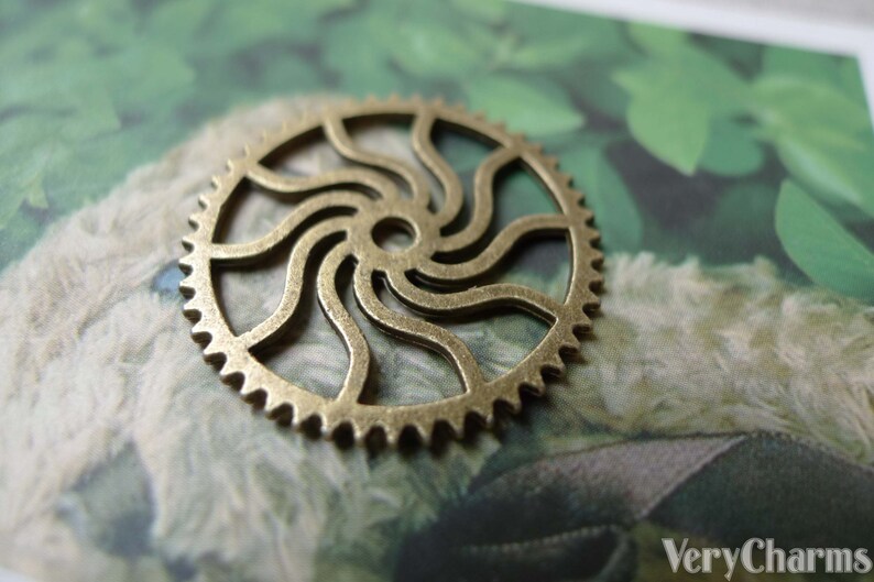 30 Pcs Antique Bronze Steampunk Gear Wheel Charms 24mm A7085 | Etsy