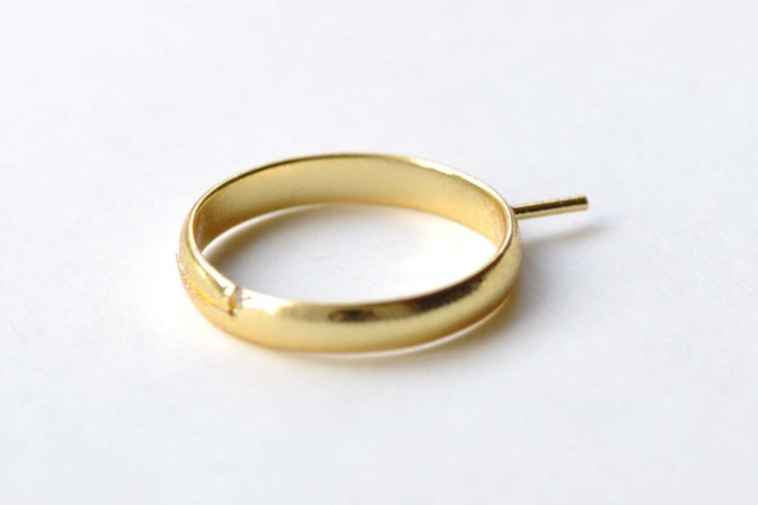 Adjustable Gold Ring Blanks With Peg for Half Drilled Pearls Beads Set ...