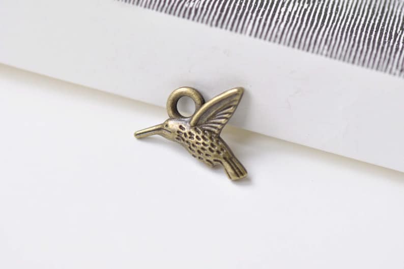 Antique Bronze Hummingbird Bird Charms 15x19mm Set of 20 A8399 - Etsy