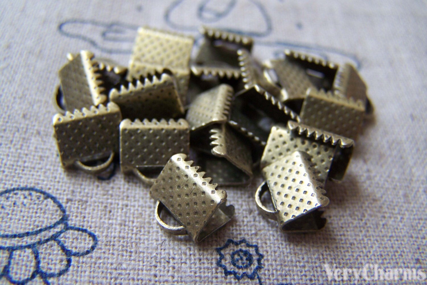 50 Pcs of Antique Bronze Brass Ribbon Ends Clamps Fasteners - Etsy