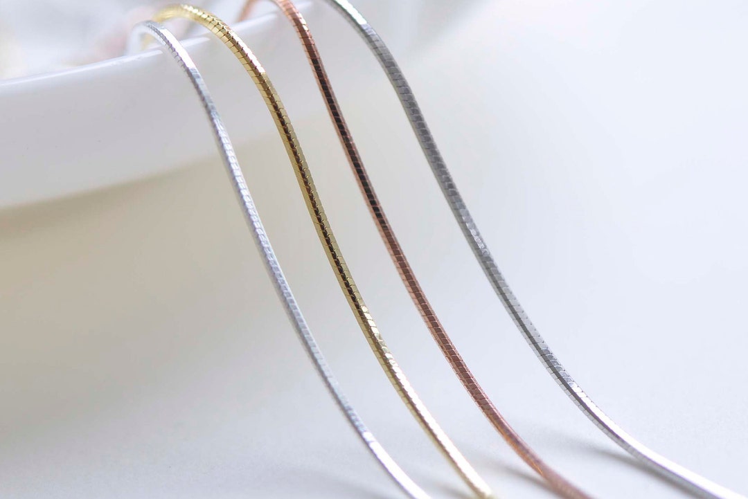 925 Sterling Silver Snake Cobra Necklace Chain 18" Silver/platinum/gold ...