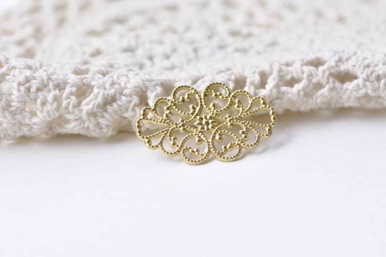 20 Pcs Raw Brass Oval Flower Ring Embellishments 20x31.5mm - Etsy