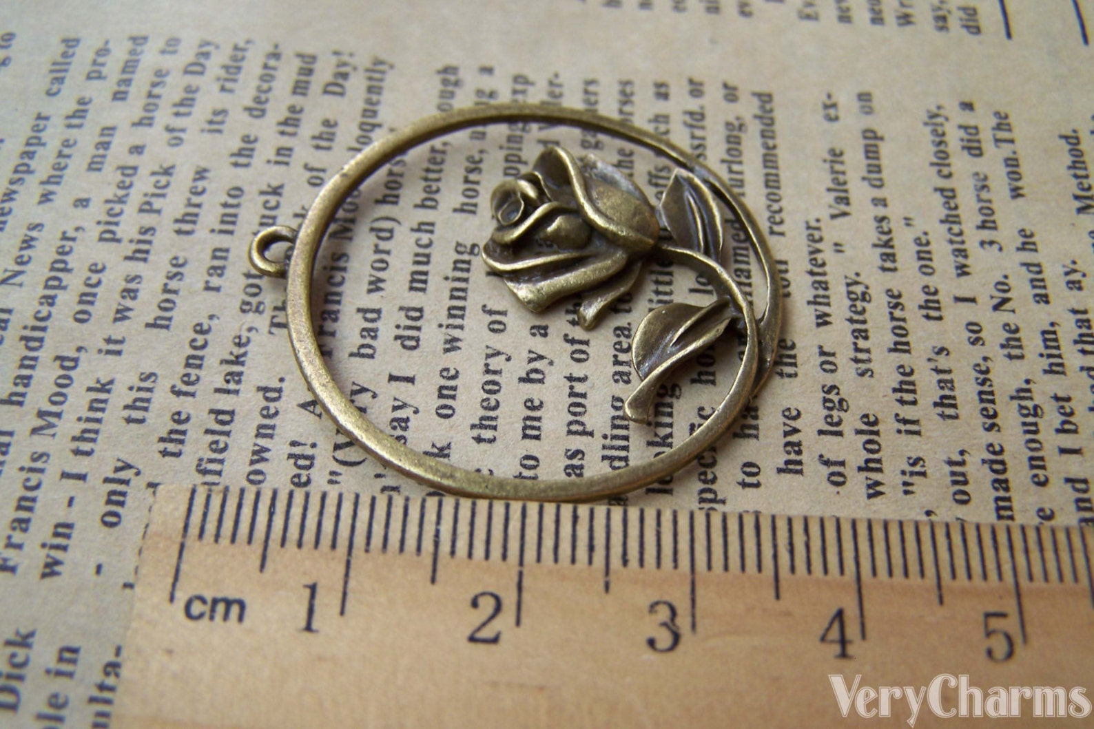 10 Pc of Antique Bronze Rose Flower Round Ring Charms 33.5mm A408 - Etsy