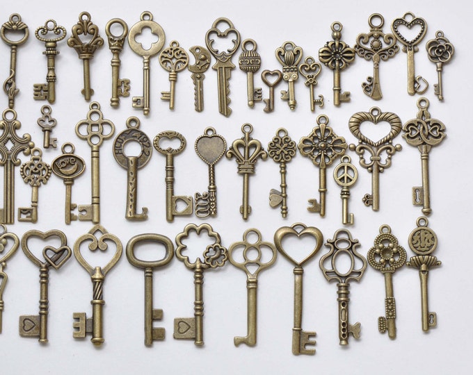 6 Pcs of Antique Bronze Clock Winding Key Charms Pendants - Etsy