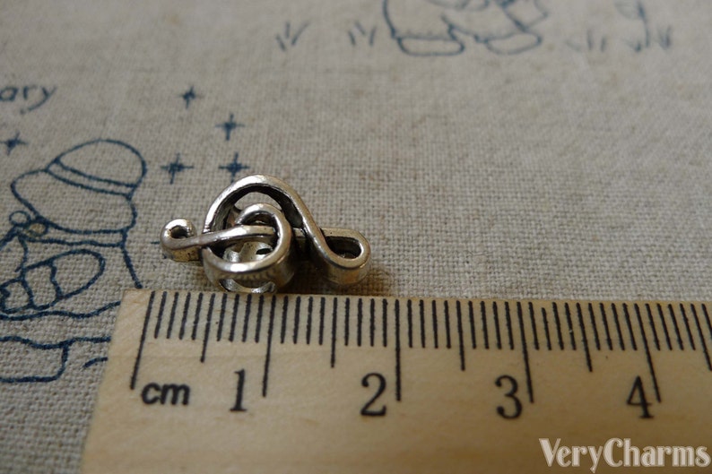 10 pcs of Antique Silver Treble Clef Music Note Beads 6x18mm | Etsy