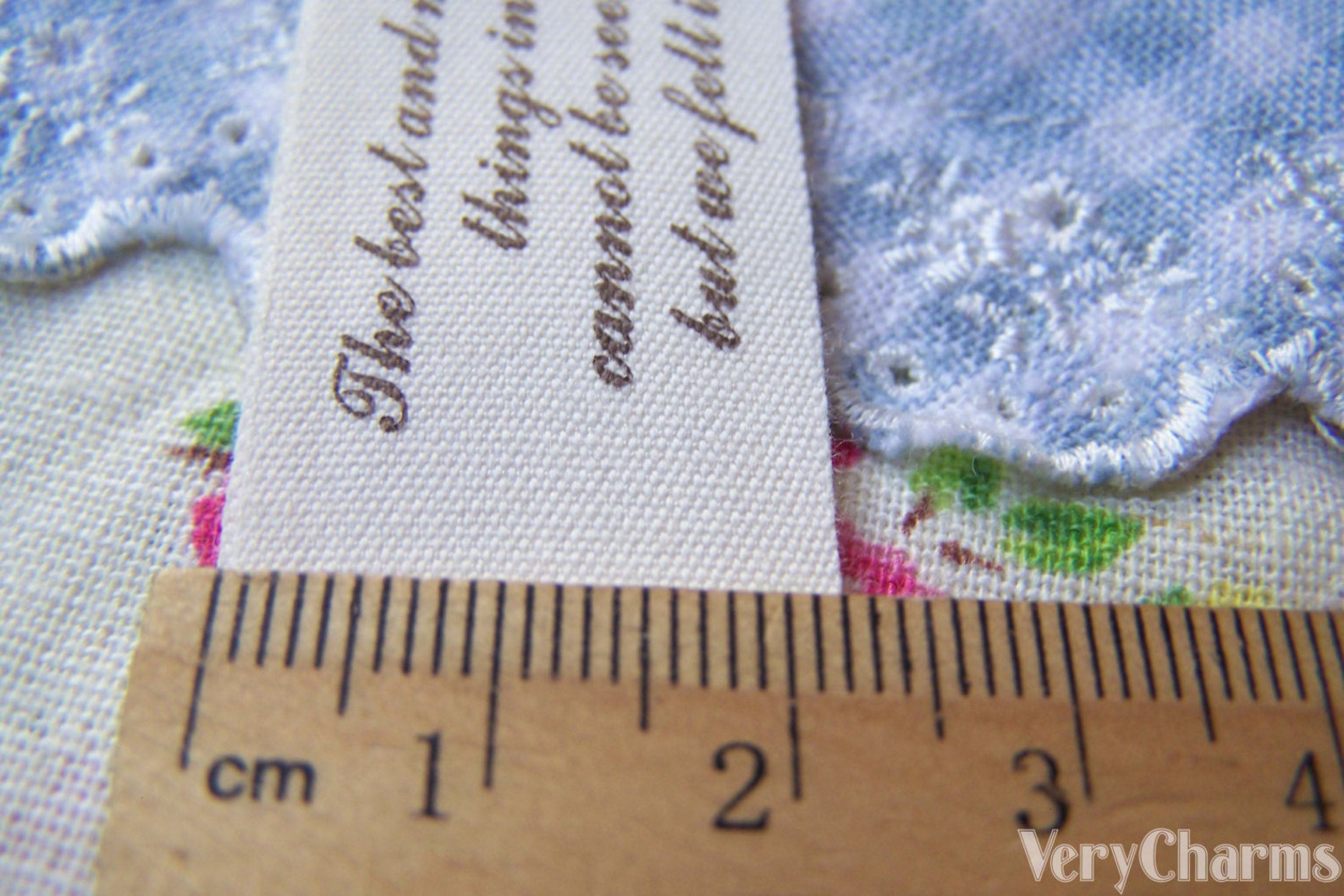 Cotton Ribbon English Handwriting Fabric Label Ribbon Print - Etsy