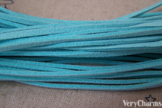 10 Meters of Square Acid Blue Suede Faux Leather Ribbon Cords | Etsy