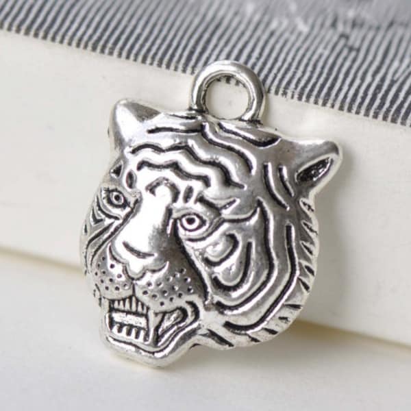 Tiger Head Charm - Etsy