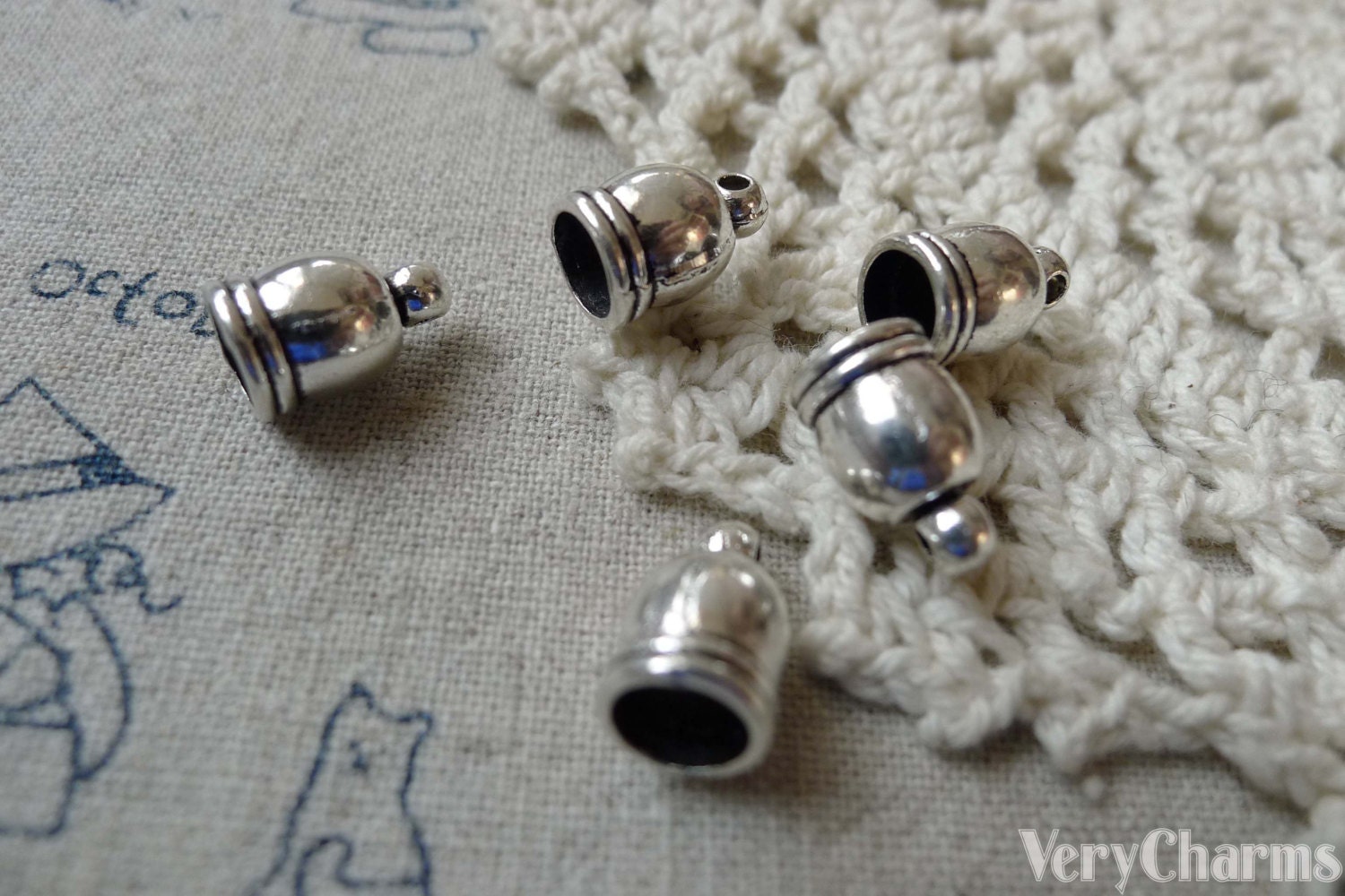 50 Pcs Antique Silver Bead Tassel Caps Cord Ends 8x12mm A6493 - Etsy