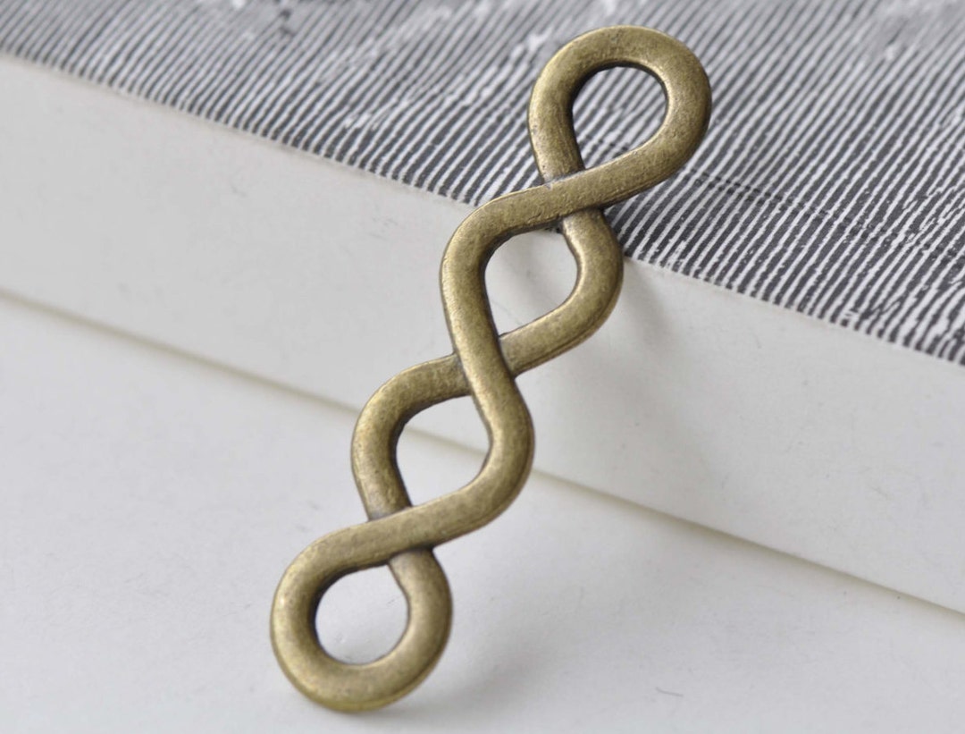 10 Pcs of Antique Bronze Figure 8 Connector Charms 10x44mm A7751 - Etsy