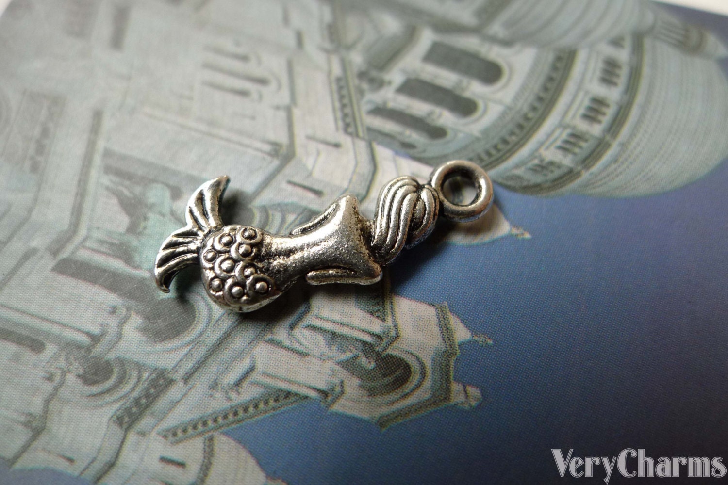 Antique Bronze/silver Sea Siren Charms Nautical Ocean Fairy Pendants ...