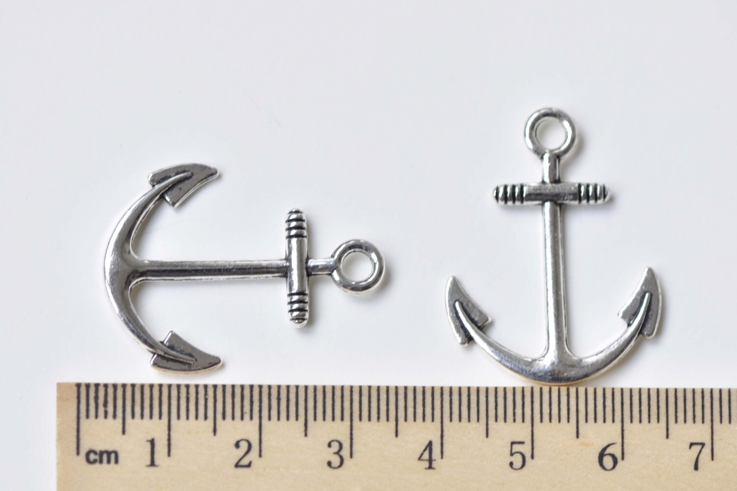 Antique Silver Long Anchor Charms 25x31mm Set of 20 A8401 - Etsy