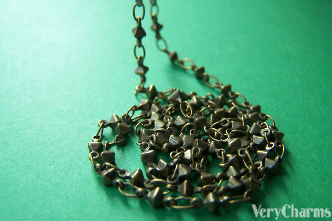 3.3 Ft 1m of Antique Bronze Brass Rhombus Oval Link Chain - Etsy