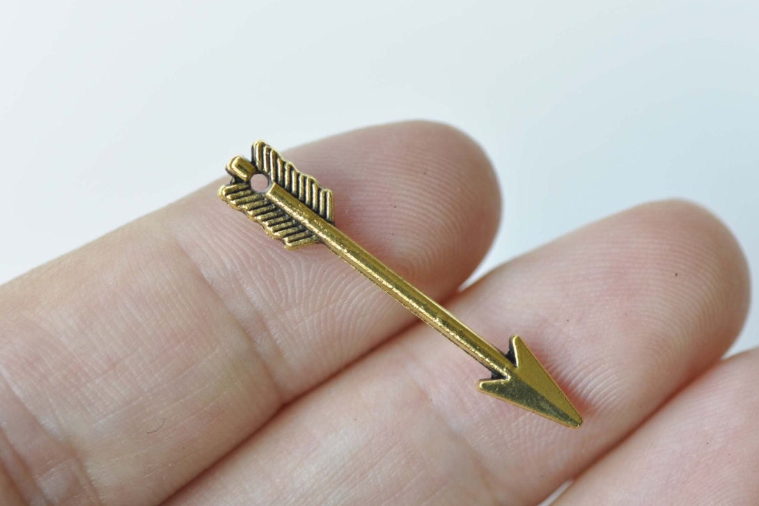50 Pcs Antique Gold Small Arrow Charms 5x29mm A8775 - Etsy