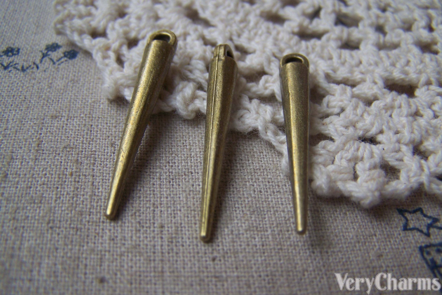 20 Pcs of Antique Bronze Lovely Pin Spikes Charms 5x34mm A4762 | Etsy