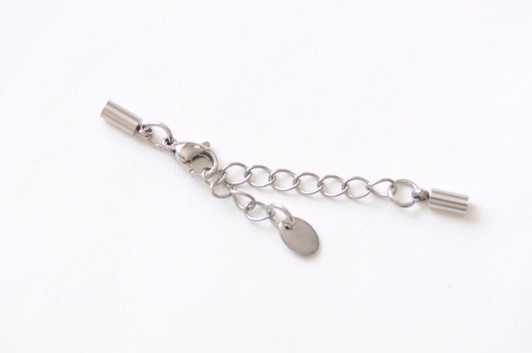 304 Stainless Steel Bail Connectors With Extension Chain Oval Tag 1.5mm ...