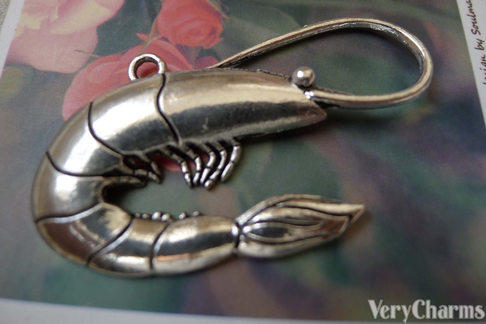 6 Pcs Antique Silver Shrimp Pendants Charms 35x56mm A7466 - Etsy