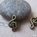 Antique Bronze Treble Clef Music Note Beads 9x18mm Set of 10 | Etsy