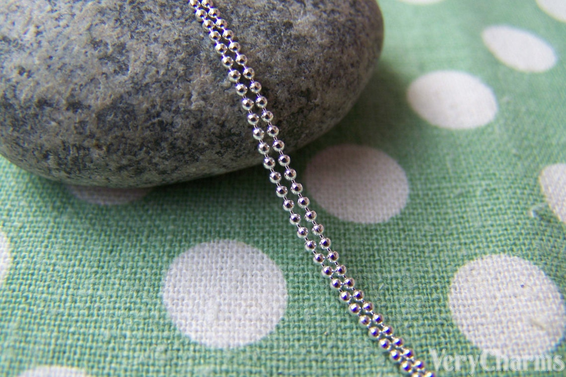 16ft (5m) Shiny Silver Tiny Bead Ball Necklace Chain 1mm A3060 - Etsy