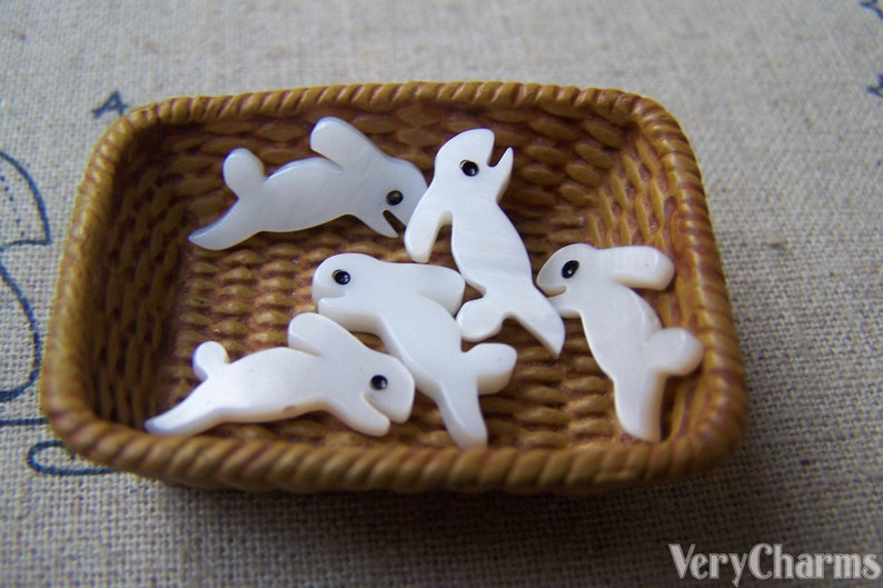 5 Pcs of Natural Sea Shell Lovely Rabbit Beads 8x15mm A2679 - Etsy