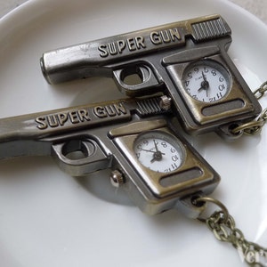 1 PC Antique Bronze Pistol Gun Pocket Watch 48mm A6276 - Etsy