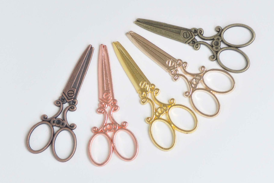 Barber Shop Victorian Scissors Pendants 25x60mm Antique Bronze/silver ...