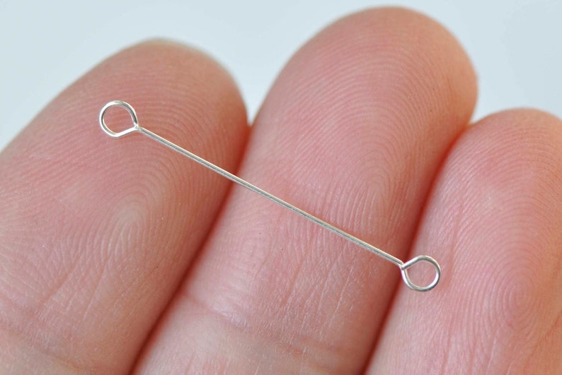 50 Pcs Shiny Silver Double Sided Eye Pins 25mm 28gauge A4406 Etsy