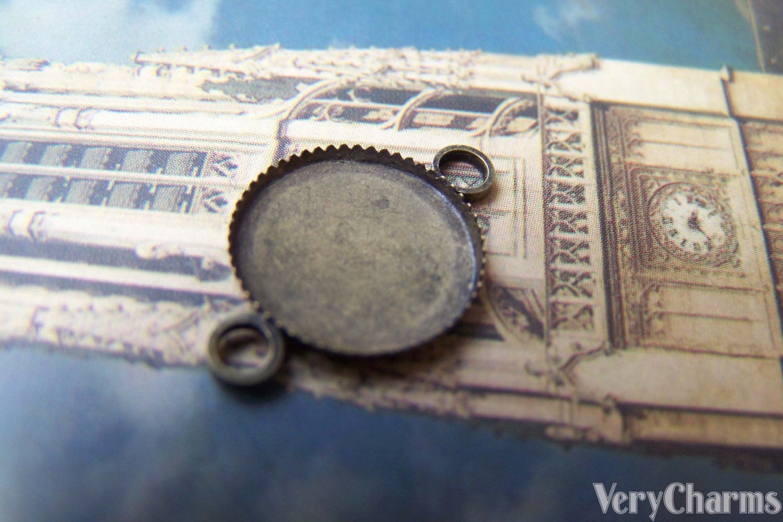 10 Pcs of Antique Bronze Brass Round Sawtooth Base Settings - Etsy