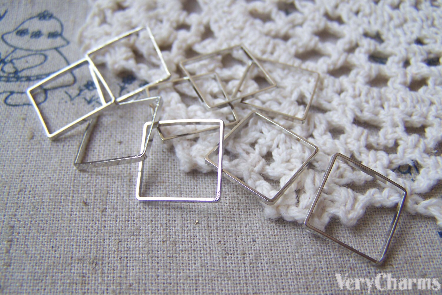 50 Pcs of Platinum Tone Brass Square Rings 14mm A4896 - Etsy