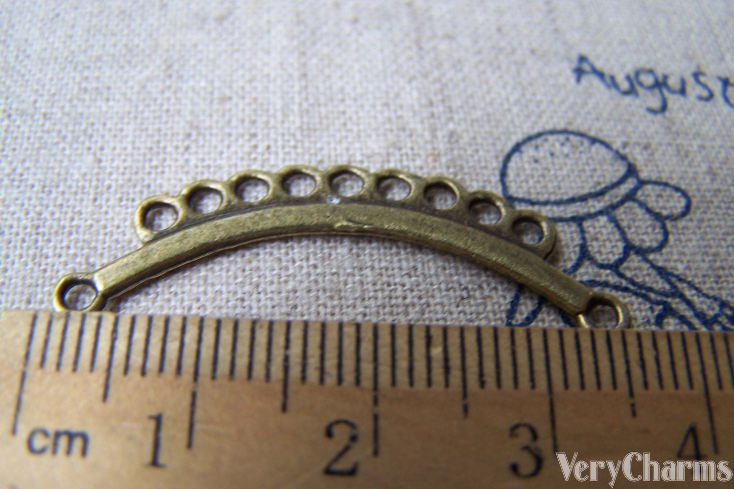 20 Pcs of Antique Bronze Multiple Loops Curved Bar Connectors 13x37mm ...