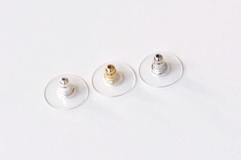 Brass Silicon Comfort Disc Earring Backs Stoppers | Etsy