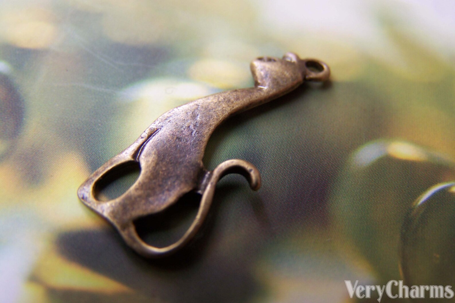 Antique Bronze Lovely Cat Charms 11x27mm Set of 20 A2152 | Etsy