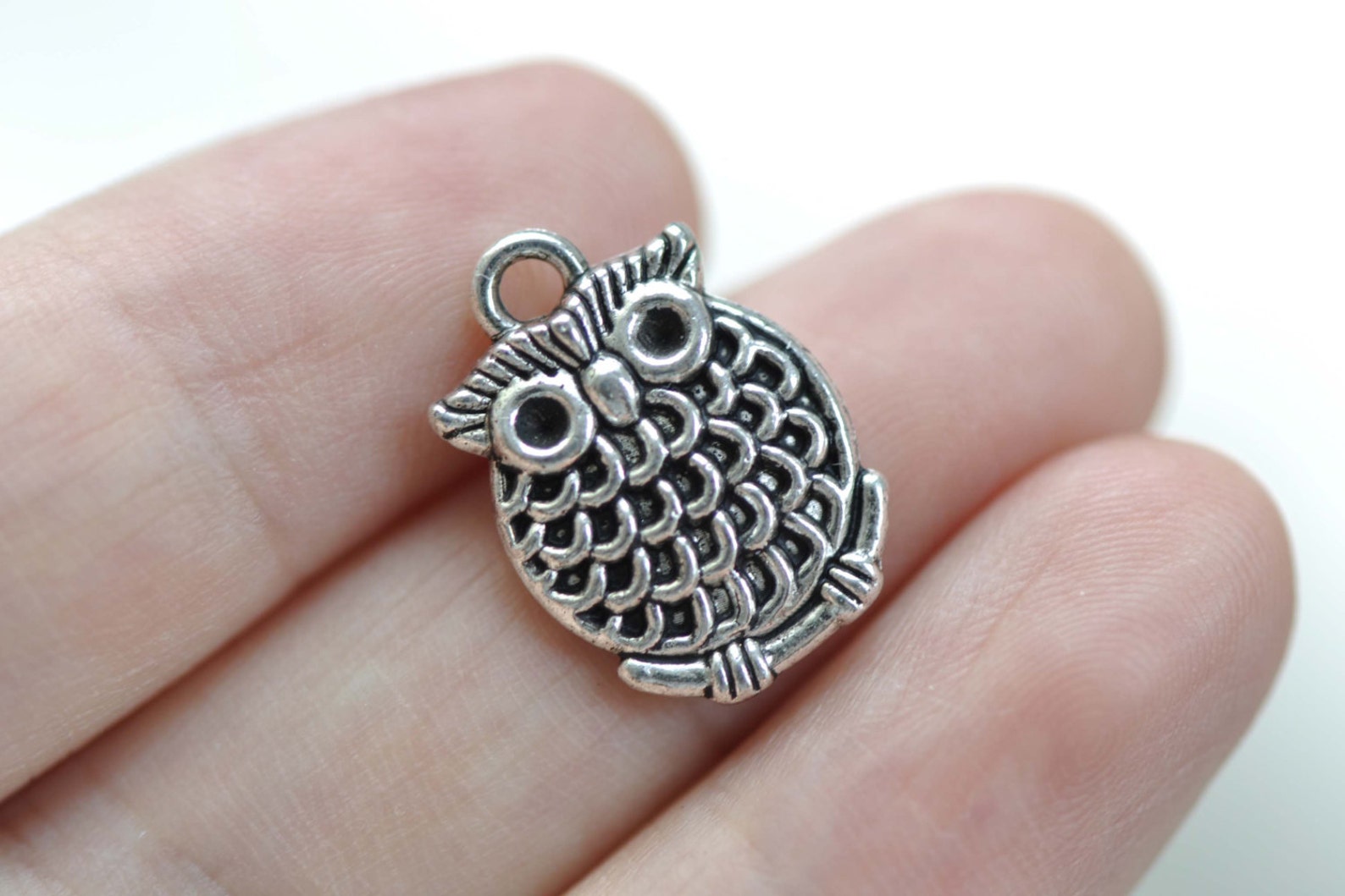 Antique Silver Owl Charms Double Sided 13x18mm Set of 10 A8116 - Etsy