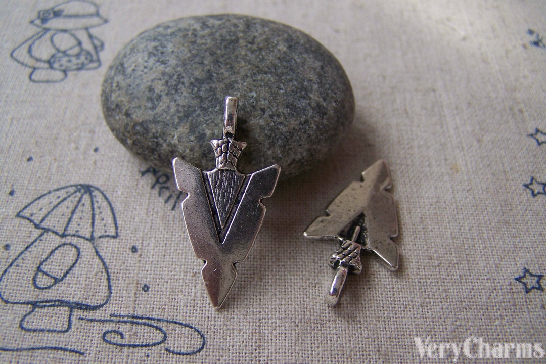 10 Pcs Antique Silver Triangle Arrow Symbol Charms 16x31mm A4476 - Etsy