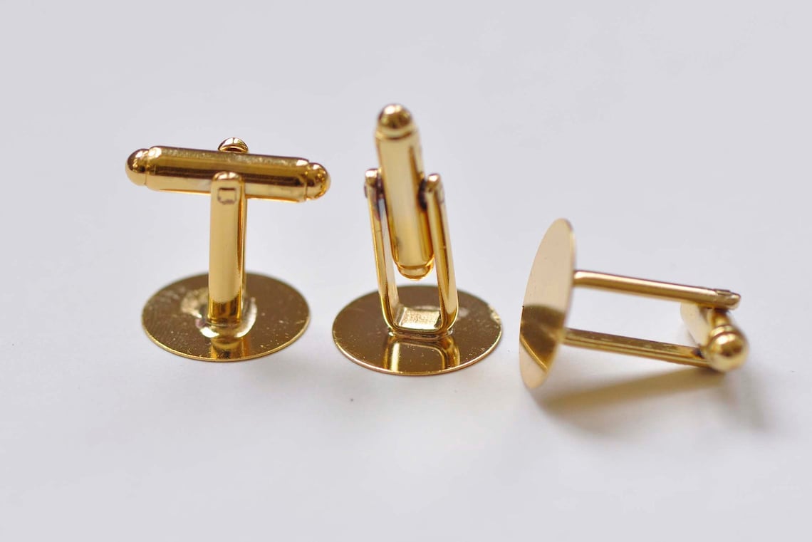 Cuff Link Cufflink Blanks With 15mm Large Pad Set of 10 (5pairs ...