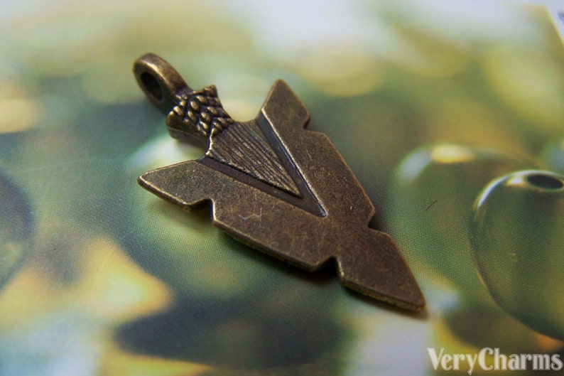 10 Pcs Antique Bronze Triangle Arrow Symbol Charms 16x31mm A1436 - Etsy