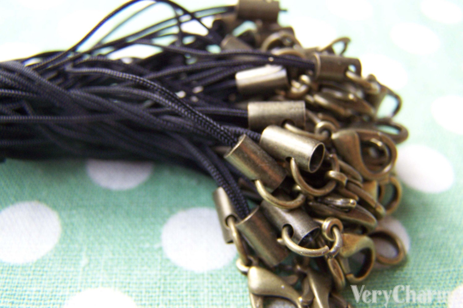 Black Strap Lariat Lanyard With 10mm Bronze Lobster Clasp Cell Phone ...