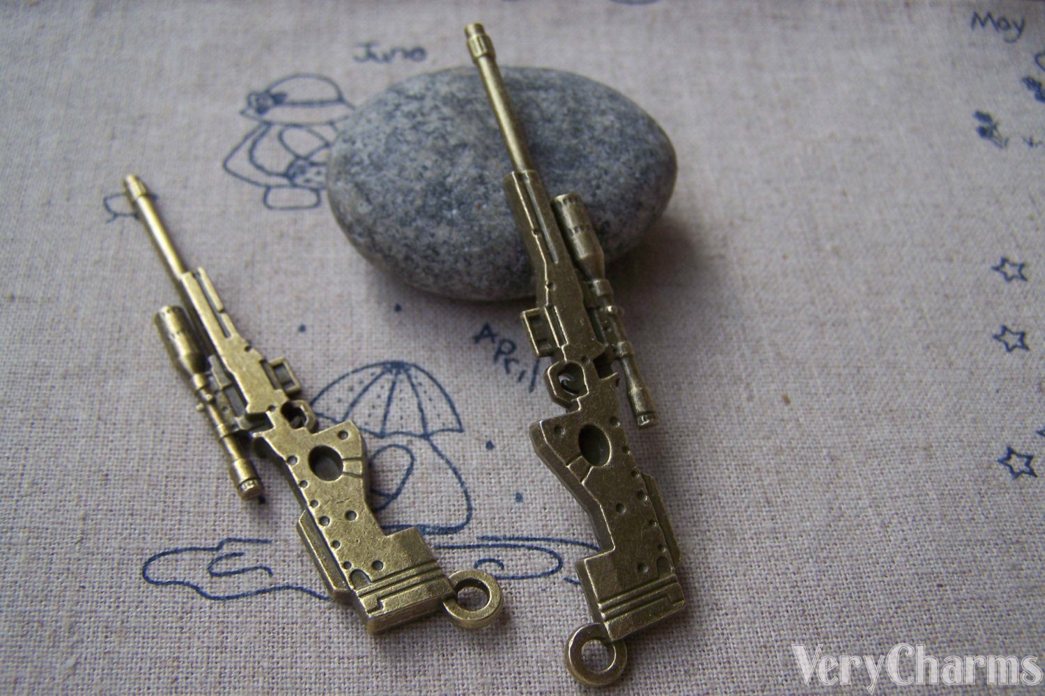 4 Pcs Antique Bronze Sniper Rifle Gun Pendants Charms 18x76mm | Etsy