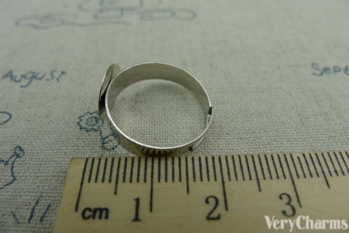 10mm Pad Ring Base Silvery Gray Nickel Tone Adjustable Ring - Etsy