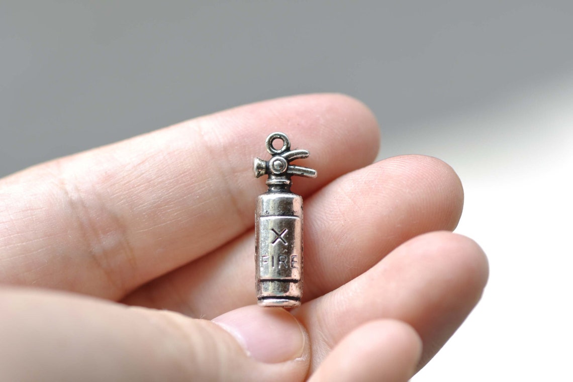 Fire Extinguisher Charms Antique Silver 3D Firemen Pendants - Etsy