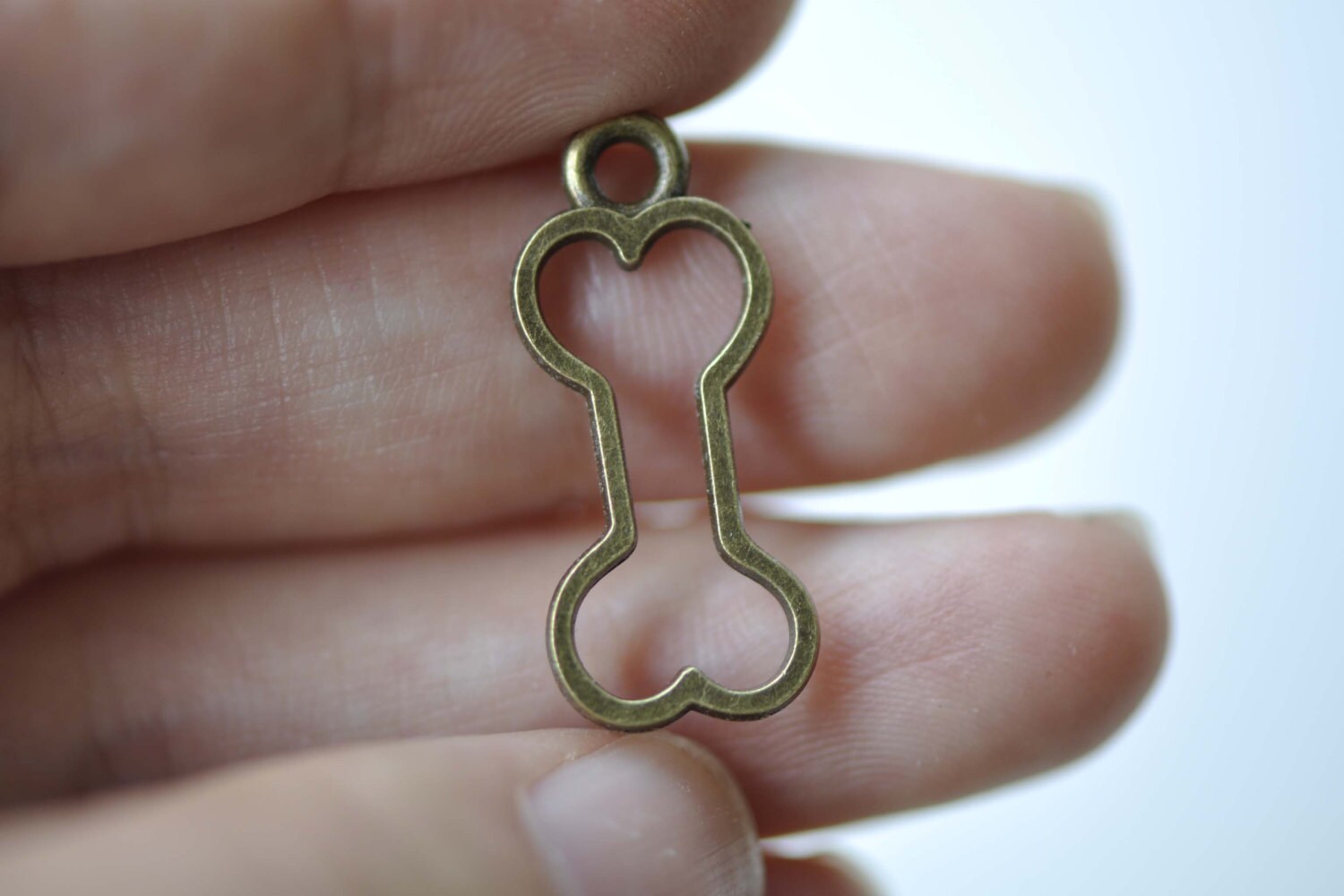 Antique Bronze Outlined Dog Bone Pet Ornament Charms 11x25mm Set of 20 ...